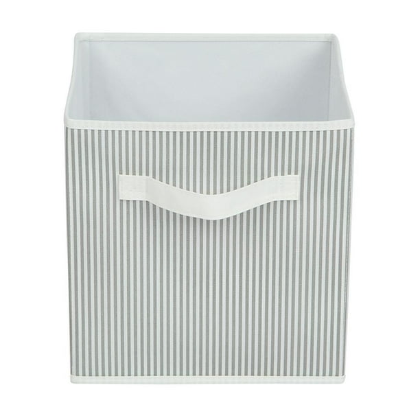 Grey Stripe MAINSTAYS Cube Storage Bin – Sinai Trading