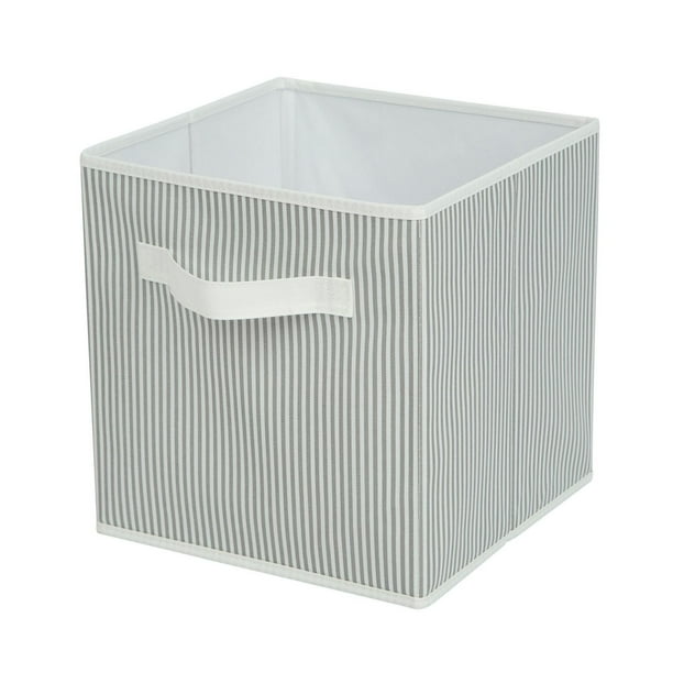 Grey Stripe MAINSTAYS Cube Storage Bin – Sinai Trading